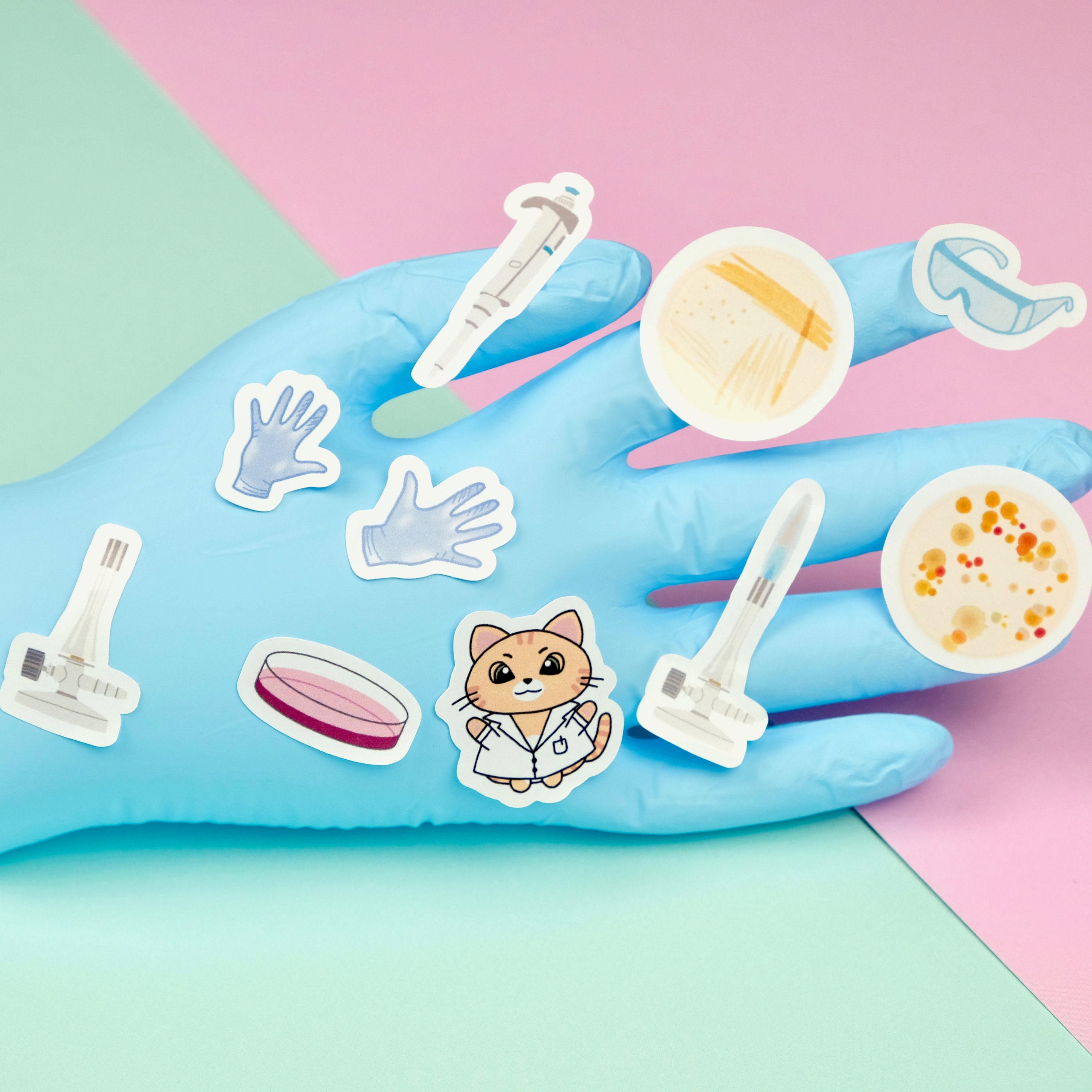 Sticker Sheet IN THE LAB Lab Equipmentpipettegogglespetri - Etsy