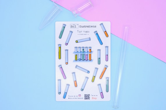 Sticker Sheet TEST TUBES Lab Equipment Biology Self Made | Etsy