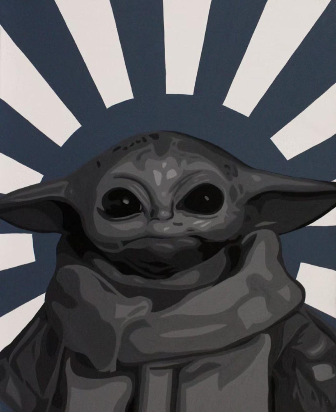 Grogu (star Wars) - Original Acrylic Paint and Ink on Canvas (baby Yoda ...