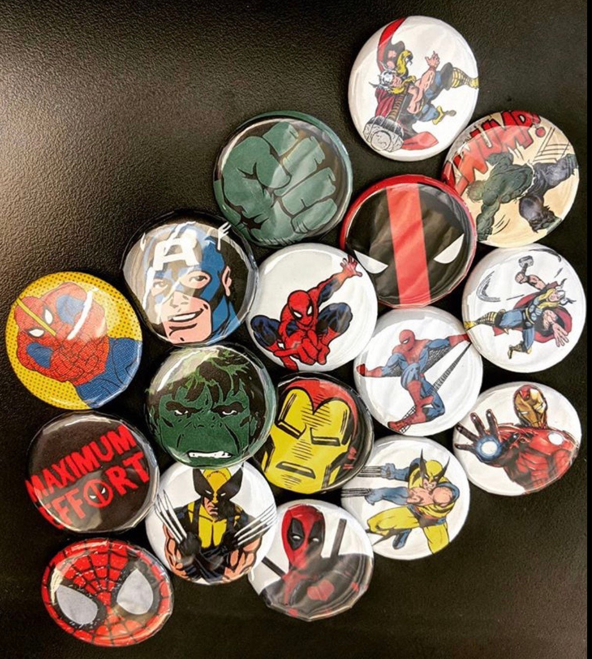 Marvel Pin 5 Pack Set Button Badge 1 1/4 Round | Etsy