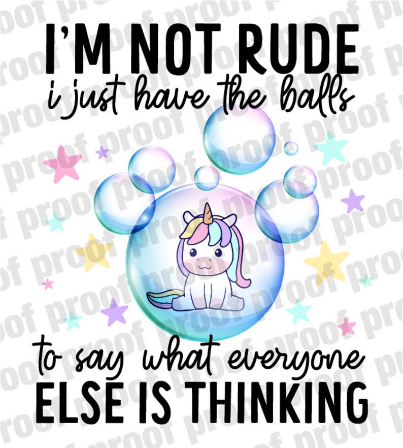 I'm Not Rude Unicorn PNG - Etsy