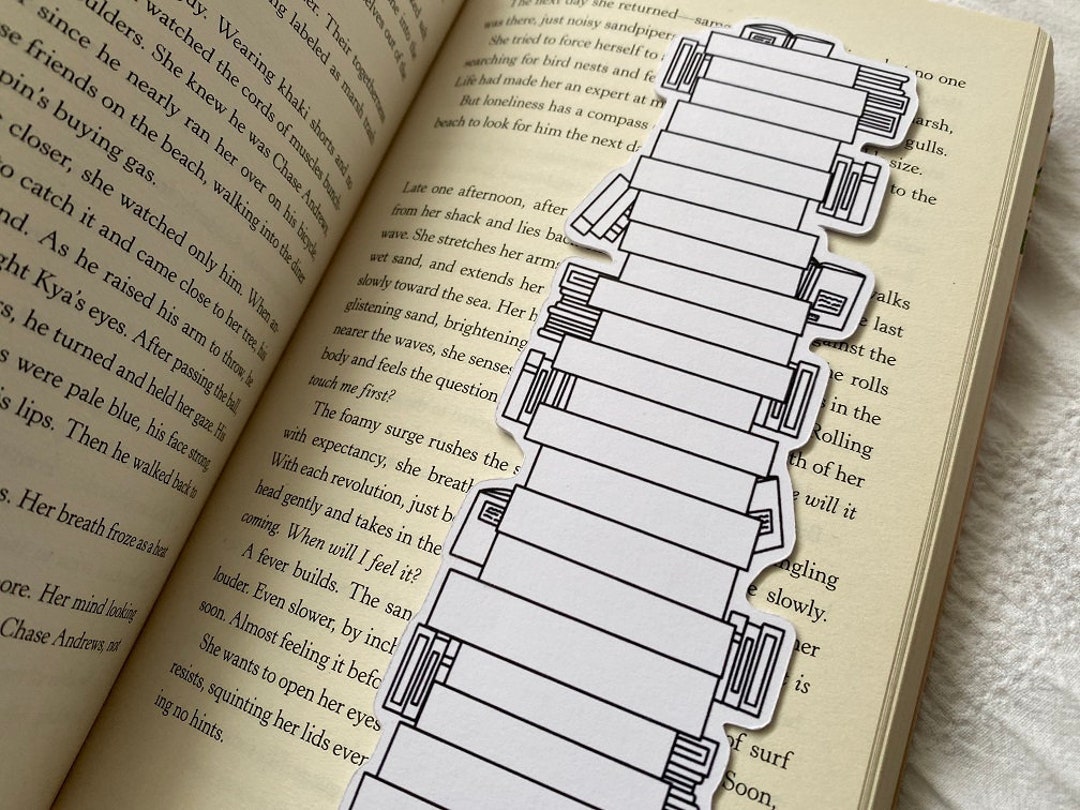 Reading Tracker, Book Pile Bookmark, Die Cut Bookmark, Book Tracker ...