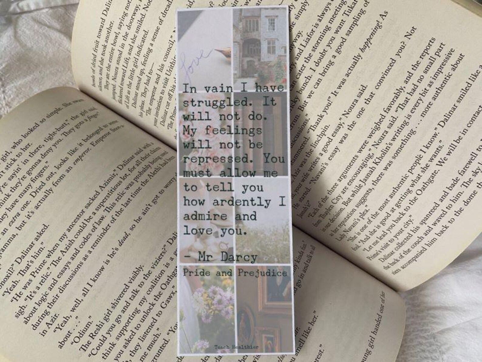 Pride and Prejudice Aesthetic Bookmark, Jane Austen Bookmark, Mr Darcy ...