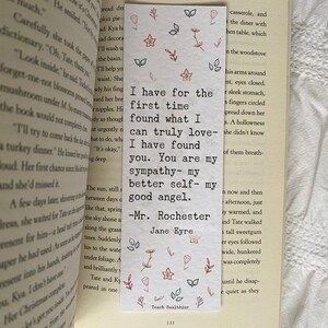 Jane Eyre Bookmark, Charlotte Brontë Bookmark, Mr. Rochester Quote ...