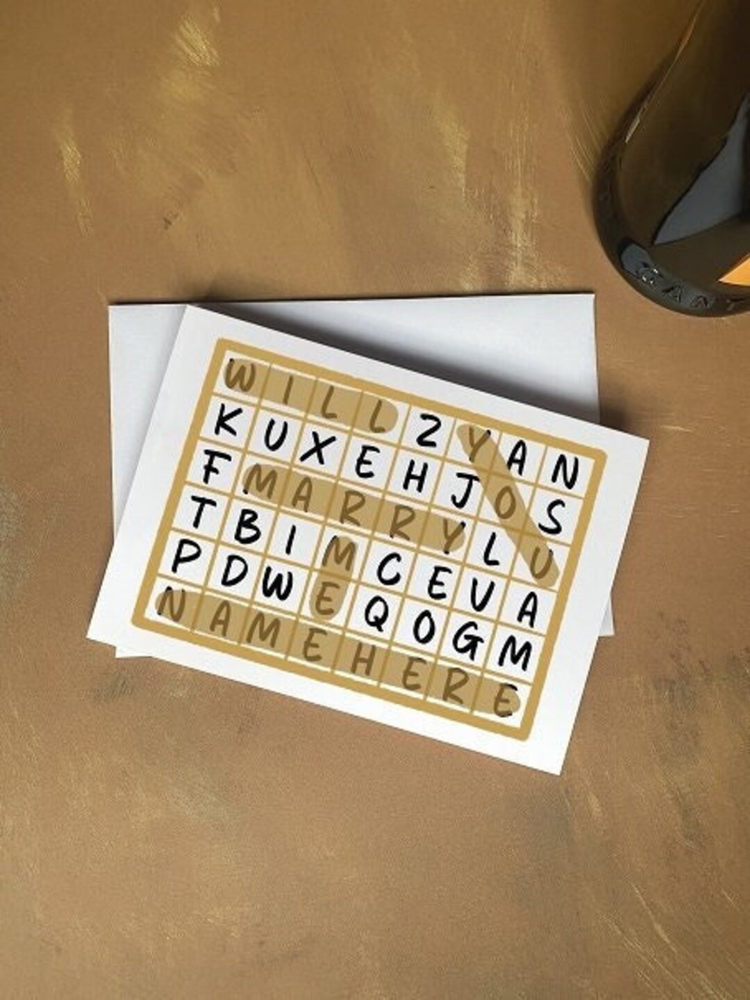 Personalised Will You Marry Me Card, Word Search Card, Proposal Card ...