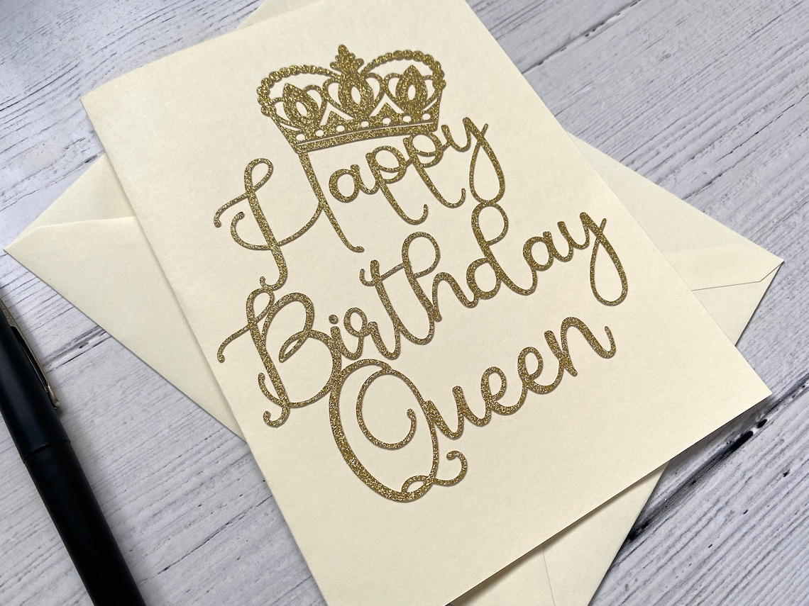 Queen Birthday Card Happy Birthday Queen Greeting Cards | Etsy
