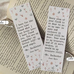Jane Eyre Bookmark, Charlotte Brontë Bookmark, Mr. Rochester Quote ...
