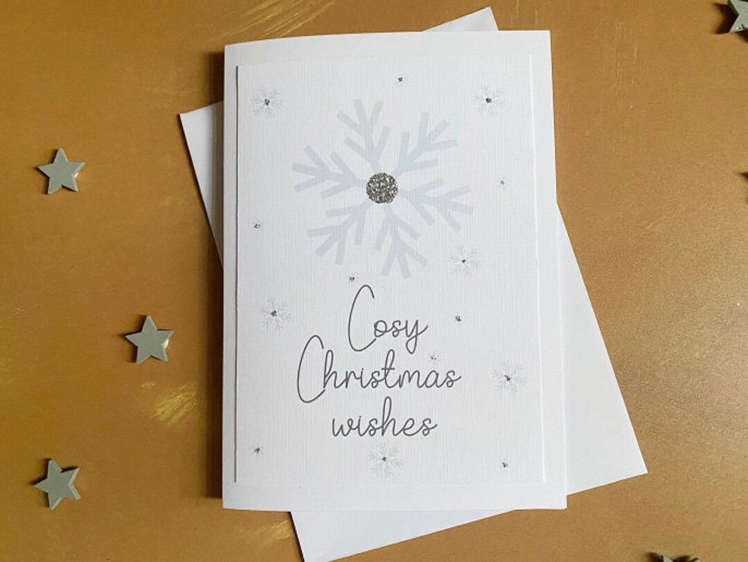 Snowflake Christmas Card, Cosy Christmas Wishes Card, Christmas Card ...
