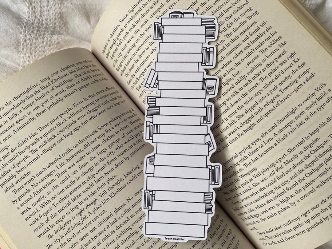 Reading Tracker, Book Pile Bookmark, Die Cut Bookmark, Book Tracker ...
