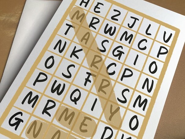 Personalised Marry Me Card, Word Search Card, Proposal Card, Surprise ...