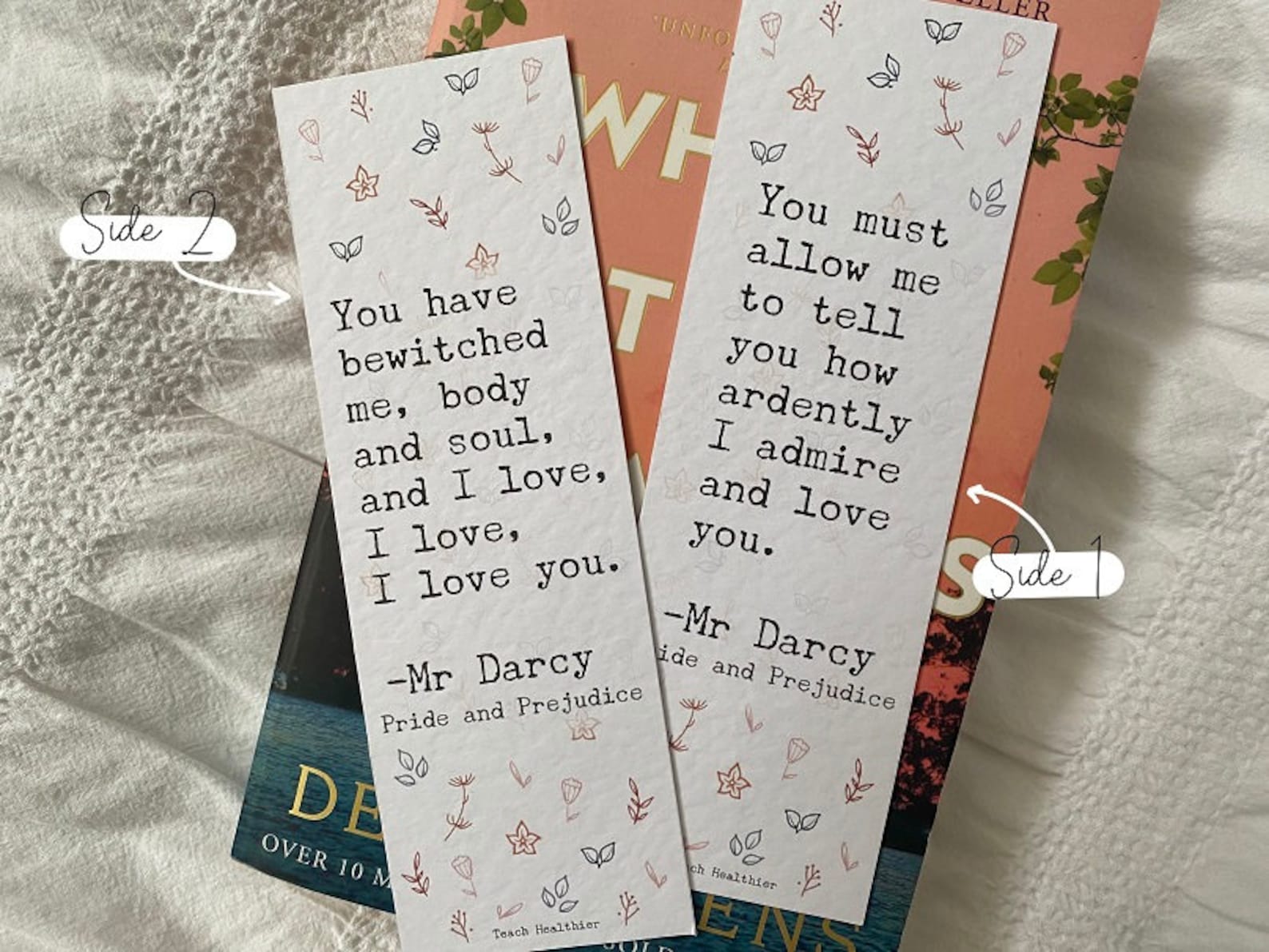 Pride and Prejudice Bookmark, Jane Austen Bookmark, Mr Darcy Quote ...