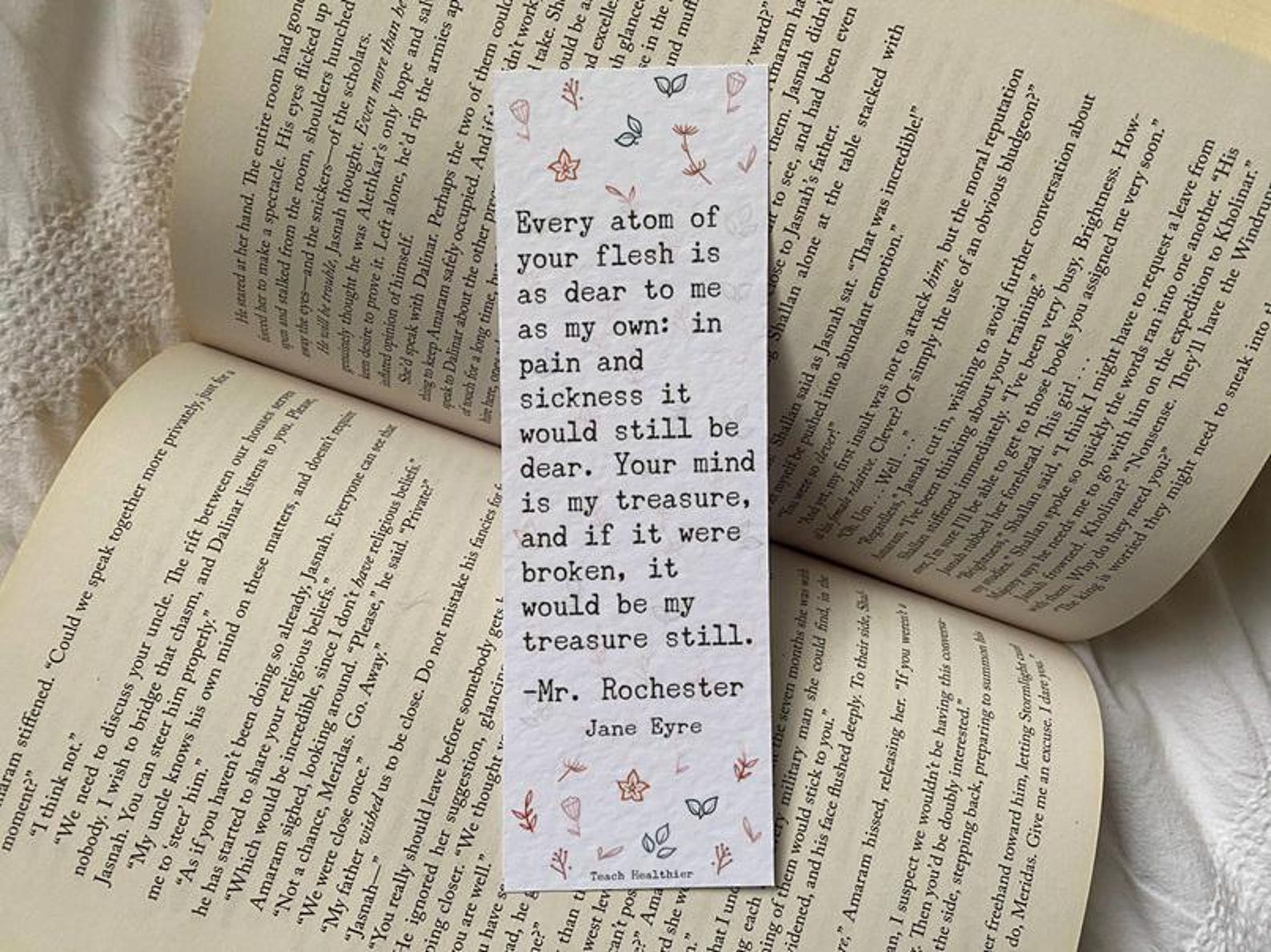 Jane Eyre Bookmark, Charlotte Brontë Bookmark, Mr. Rochester Quote ...