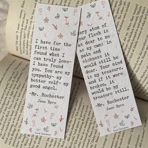 Jane Eyre Bookmark, Charlotte Brontë Bookmark, Mr. Rochester Quote ...