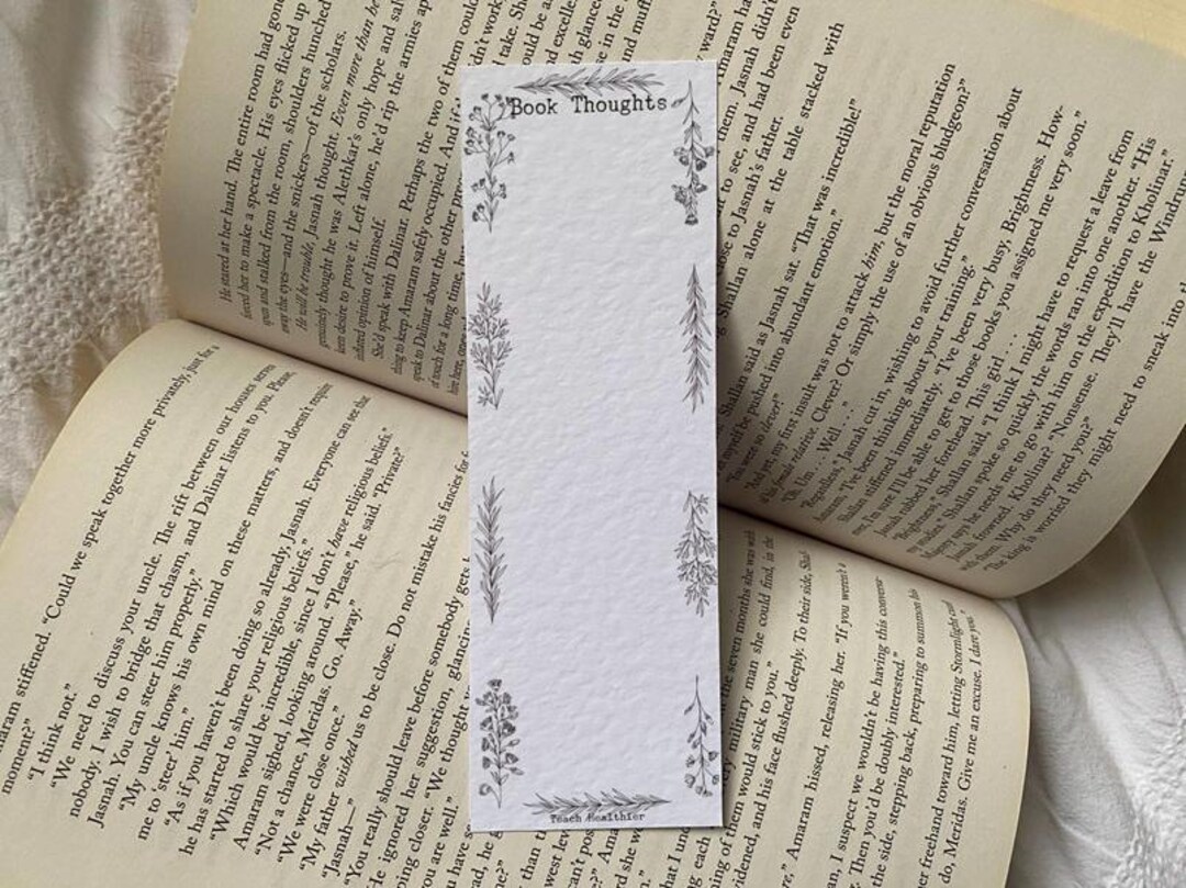 Book Thoughts Bookmark, Book Notes Bookmark, Note Taking Bookmark, Book ...
