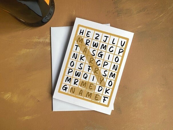 Personalised Marry Me Card, Word Search Card, Proposal Card, Surprise ...