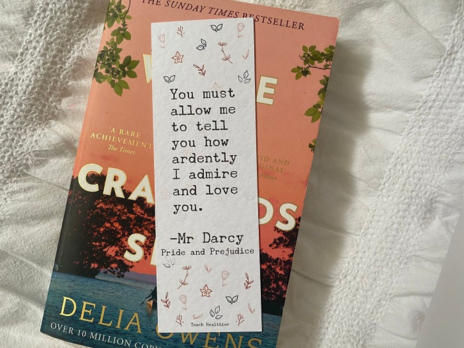 Pride and Prejudice Bookmark, Jane Austen Bookmark, Mr Darcy Quote ...