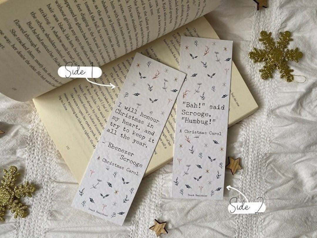 Christmas Carol Bookmark Charles Dickens Bookmark Scrooge - Etsy UK