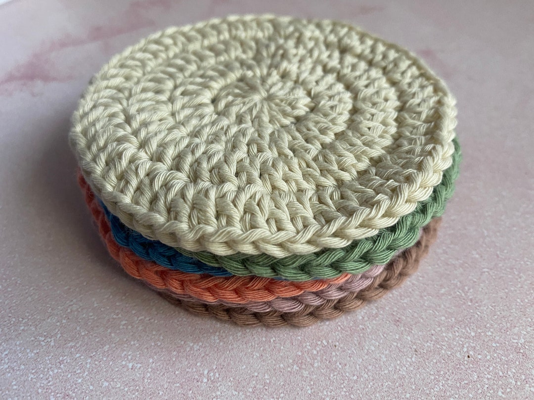 Organic Crochet Coaster, Mug Coasters, Circle Crochet Coasters ...
