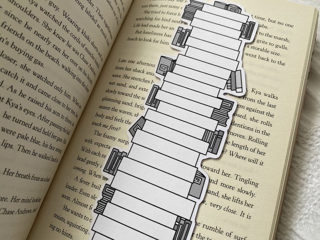 Reading Tracker, Book Pile Bookmark, Die Cut Bookmark, Book Tracker ...