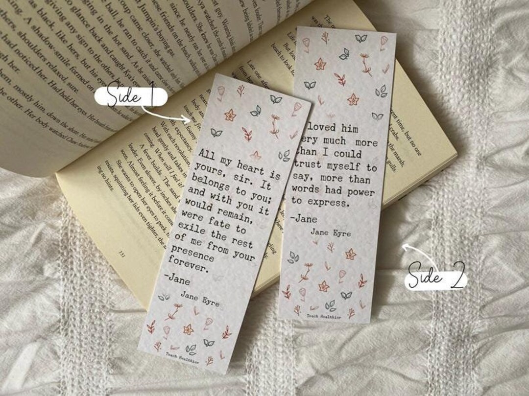 Jane Eyre Bookmark, Charlotte Brontë Bookmark, Jane Eyre Quote ...
