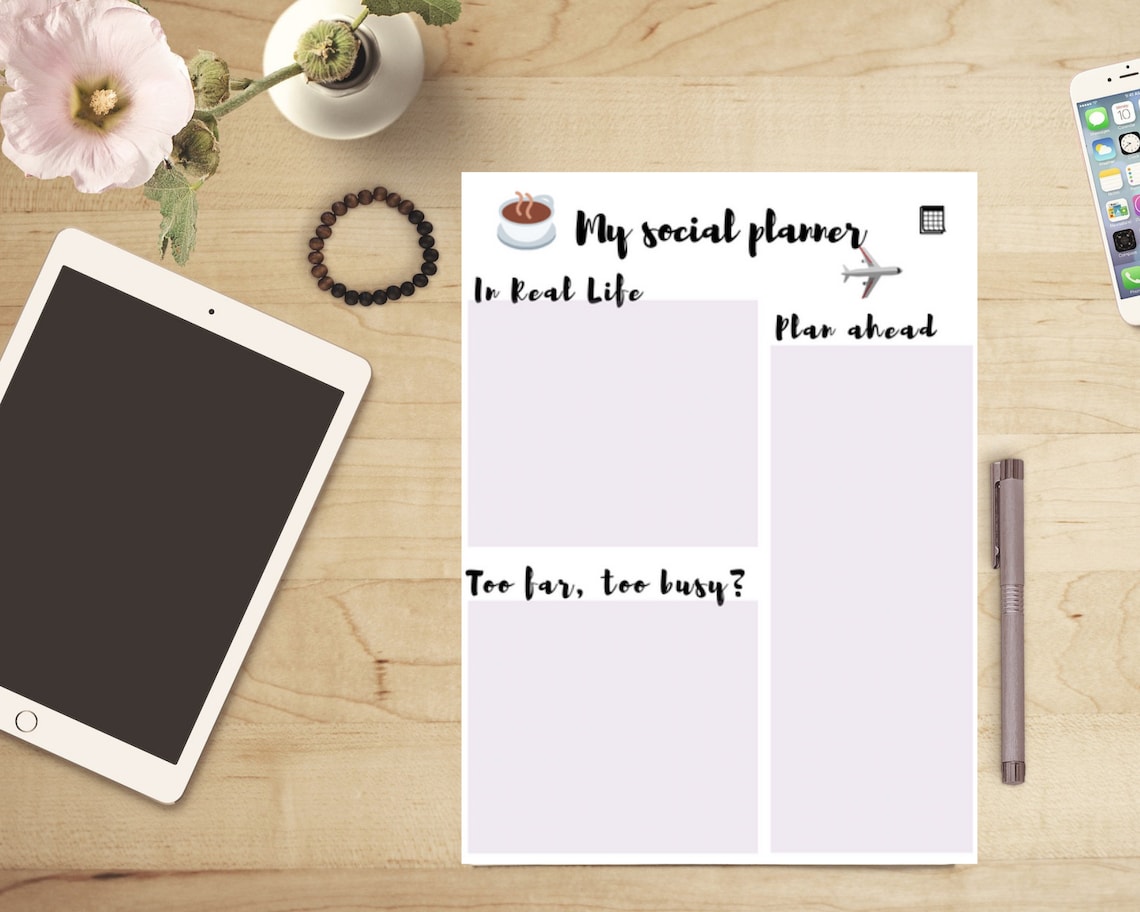 Organize your social life with this Social planner | Etsy