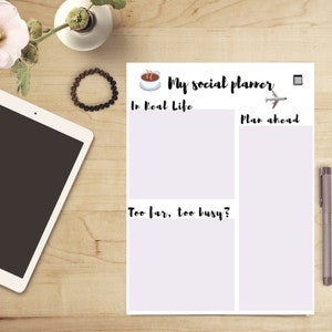 Organize your social life with this Social planner | Etsy