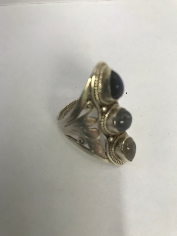 Lds 3 stone silver ring - Gem
