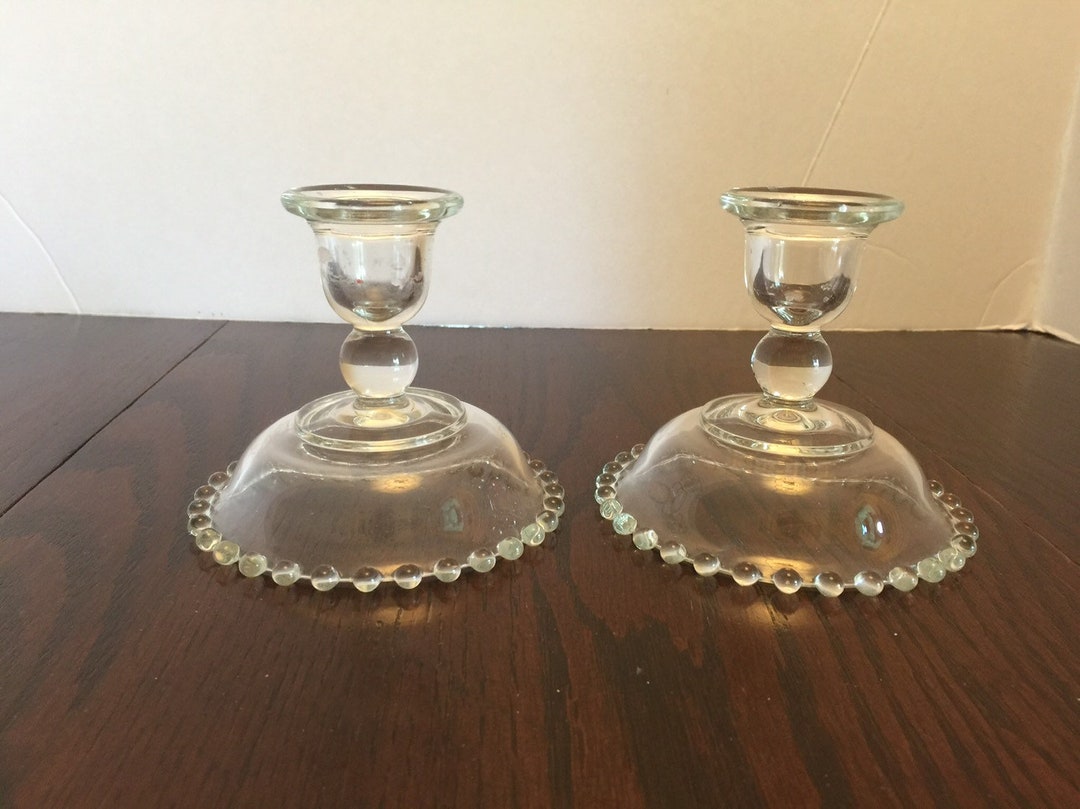 Pair of Candlewick Candlesticks - Etsy