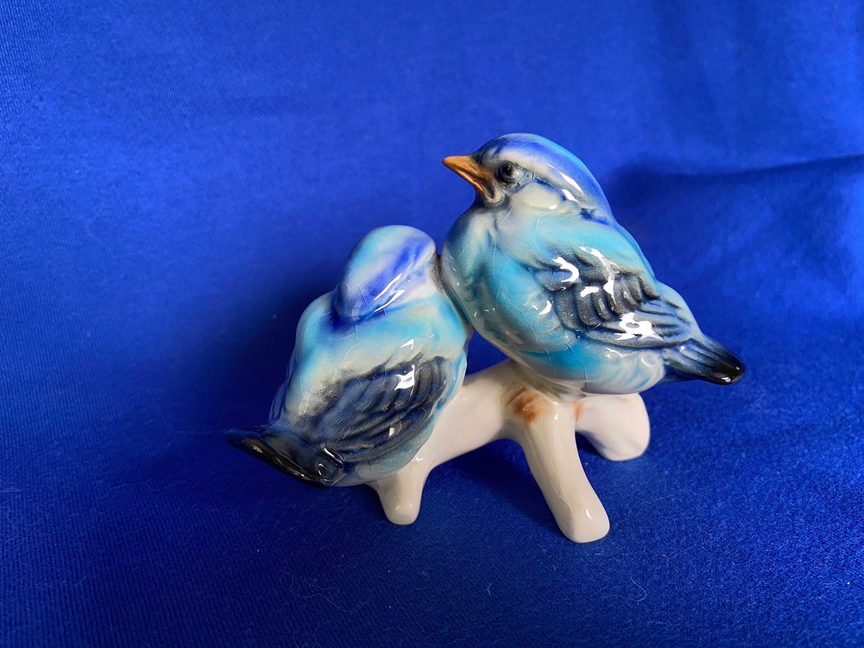Vintage Goebel Bird Figurines Bluebirds Pair Baby Birds - Etsy