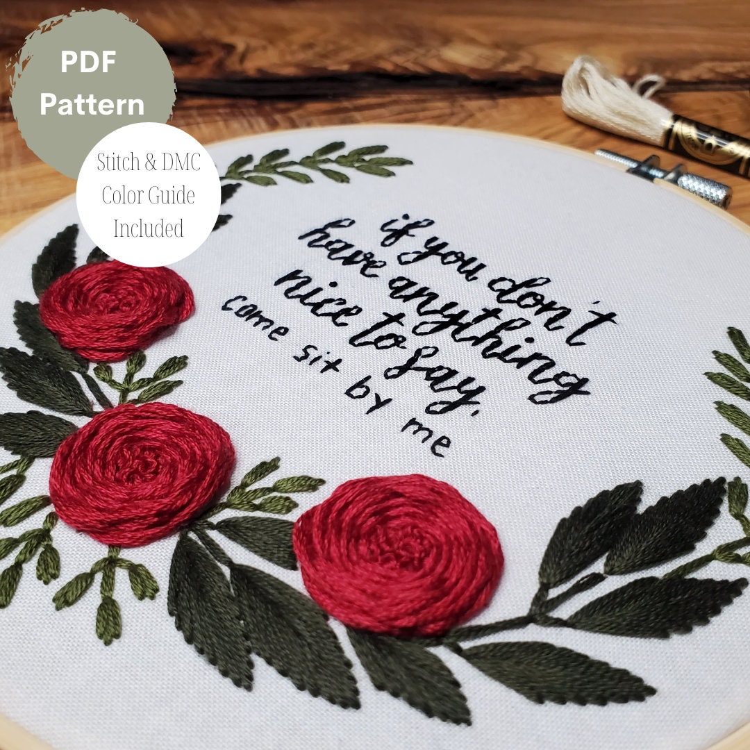 PDF Pattern | If You Don't Have Anything Nice to Say Come Sit by Me - 6 ...