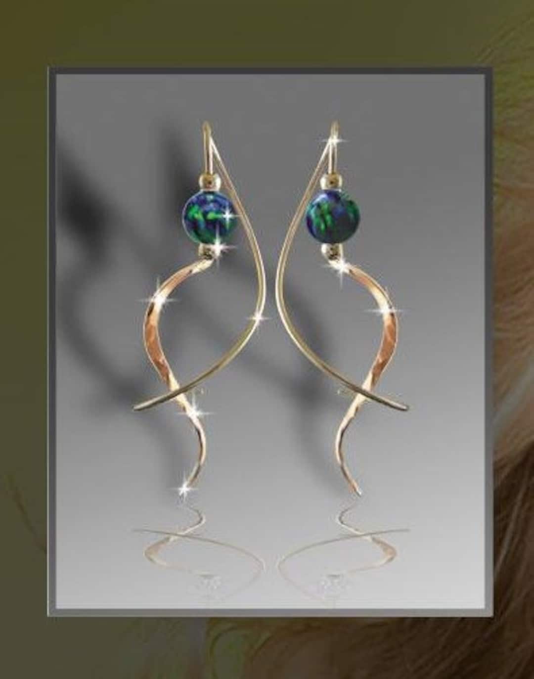 Rose Gold, Silver Pretty Woman EARSPIRAL® Earrings With 6MM Green Opal ...