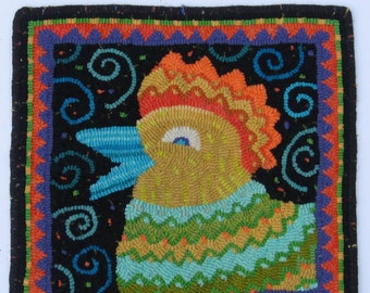 Hooked Chicken Rug | Etsy