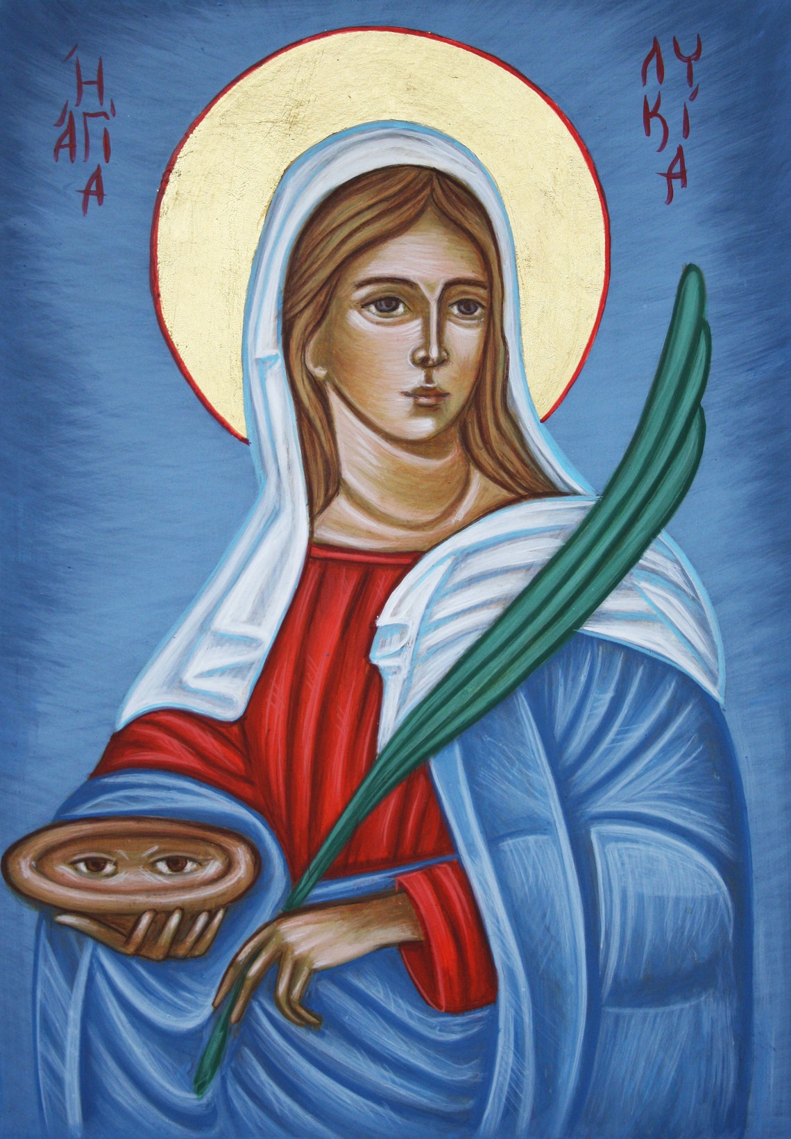 Orthodox Icon of Saint Lucy, Egg Tempera Painting, Religious Wall Art ...