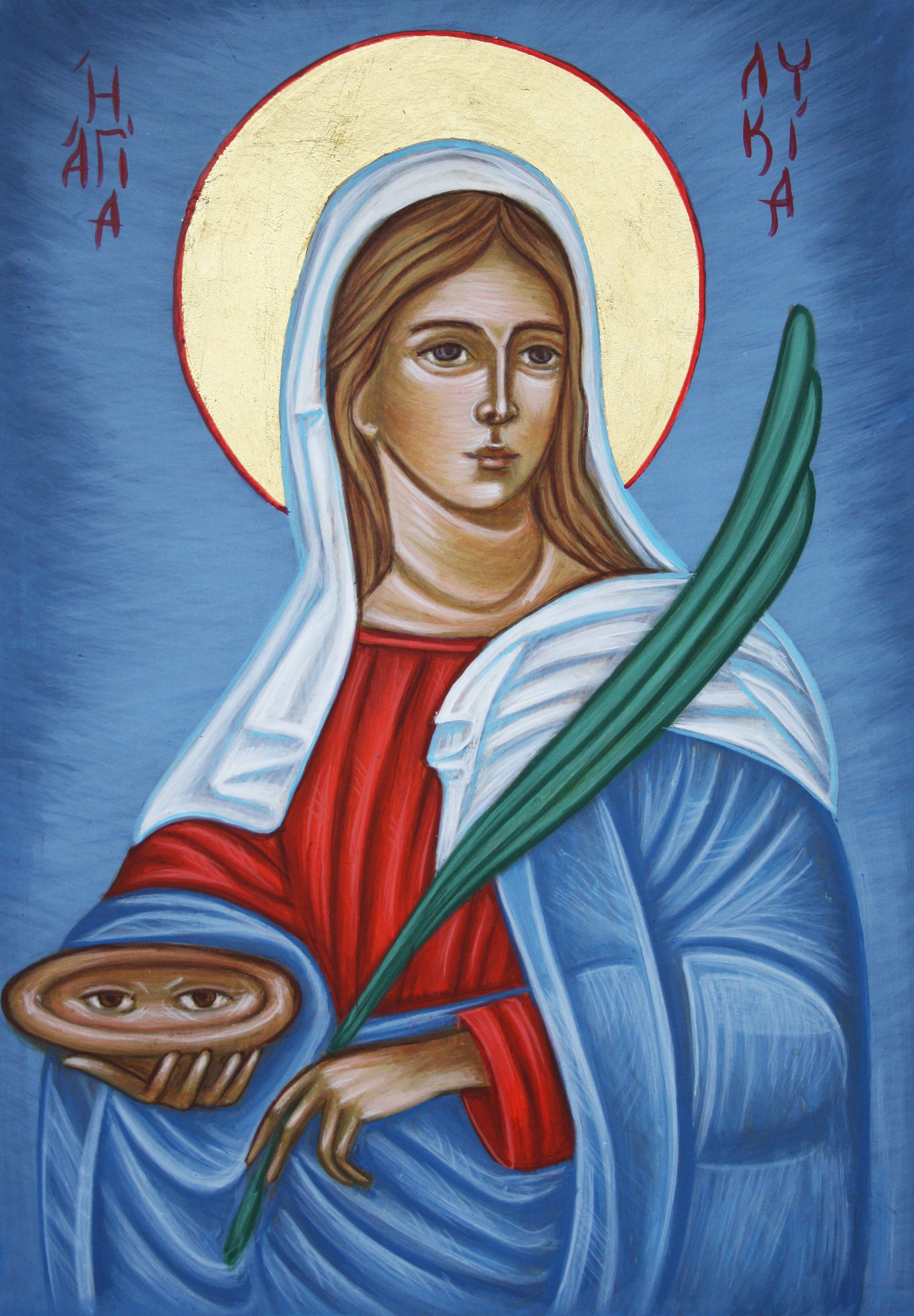 Orthodox Icon of Saint Lucy, Egg Tempera Painting, Religious Wall Art ...
