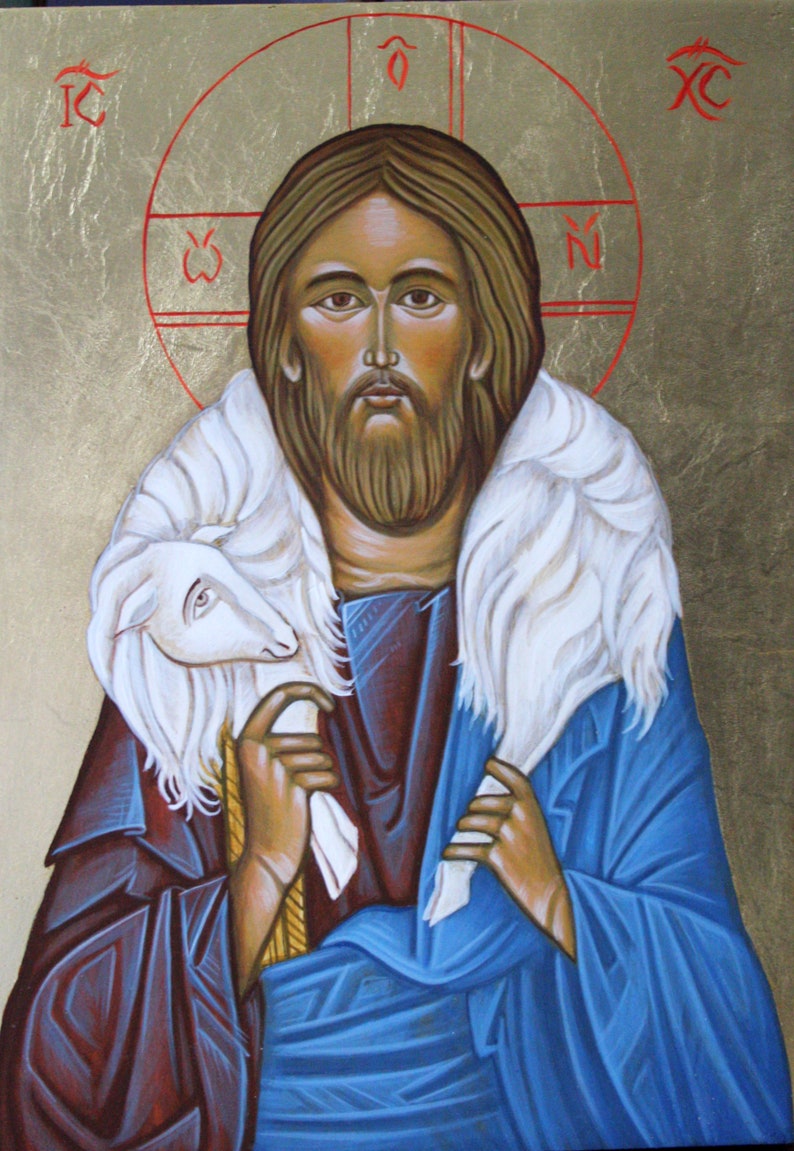 The Good Shepherd, Greek Icon, Byzantine Icon, Religious Wall Art ...