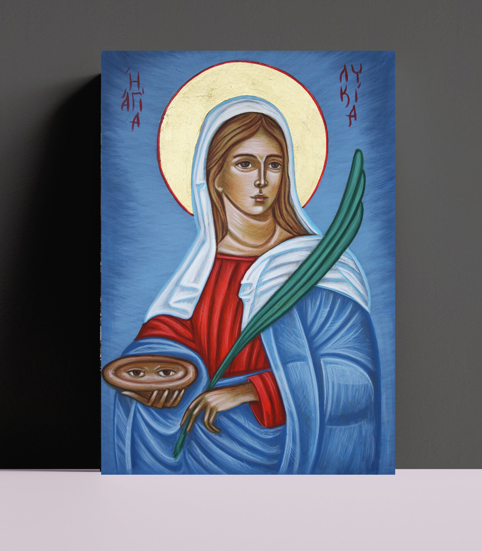 Orthodox Icon of Saint Lucy, Egg Tempera Painting, Religious Wall Art ...