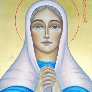 Saint Monica Art, Saint Monica Handmade Icon, Saint Monica Wall Art ...