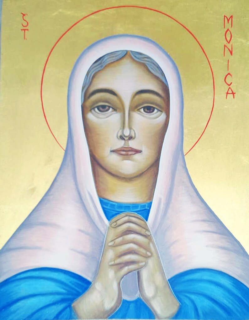 Saint Monica Art, Saint Monica Handmade Icon, Saint Monica Wall Art ...