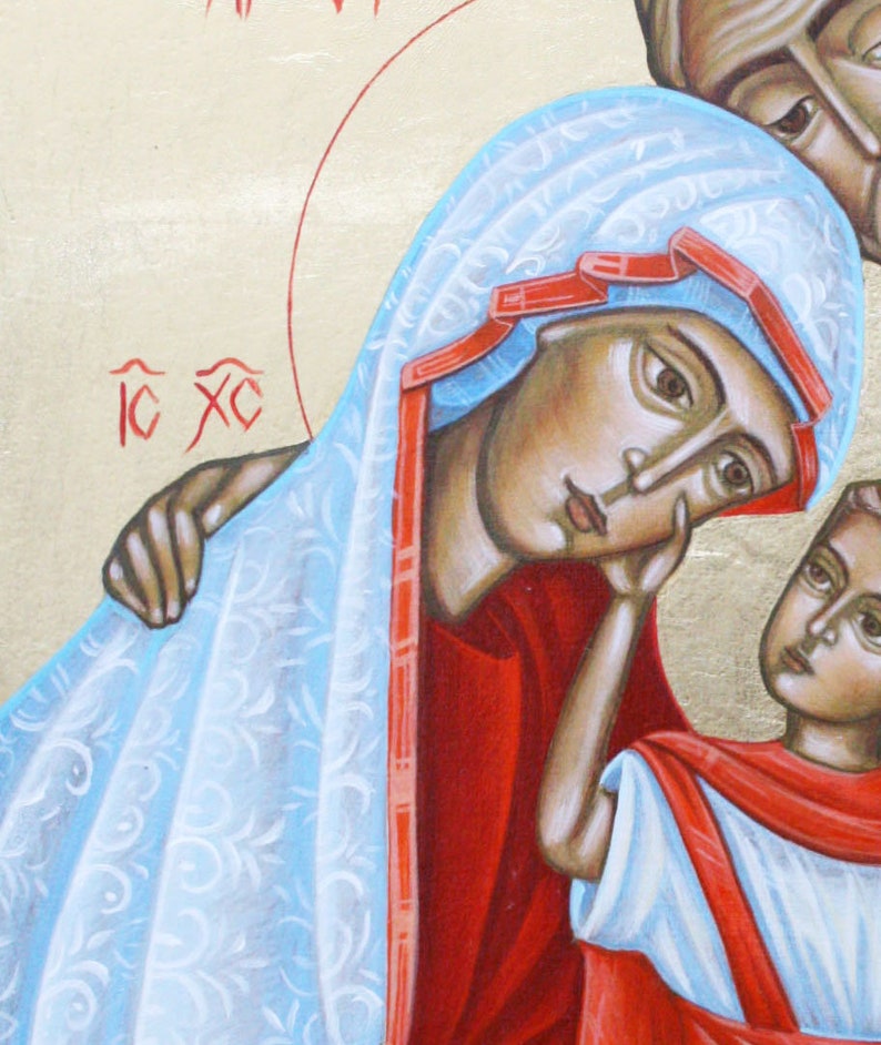 Holy Family Icon, Religious Wall Art, Christian Icon, Handmade Icon on ...