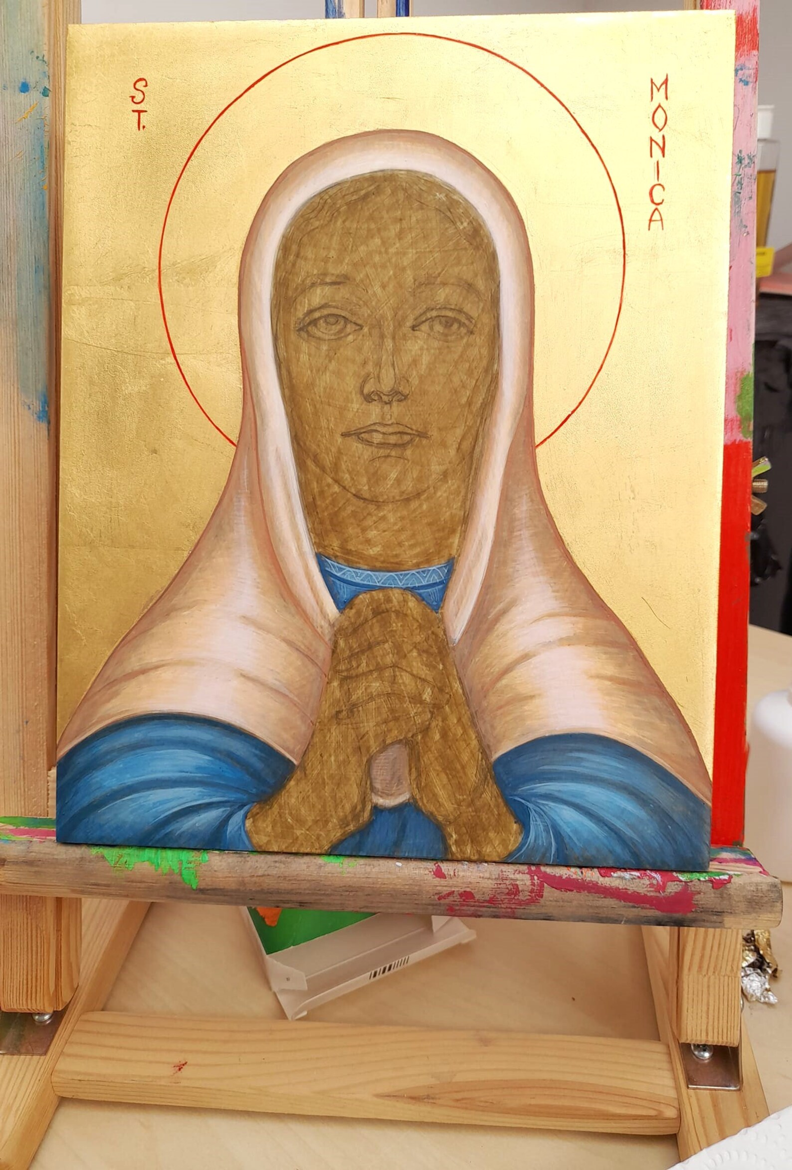 Saint Monica Art, Saint Monica Handmade Icon, Saint Monica Wall Art ...