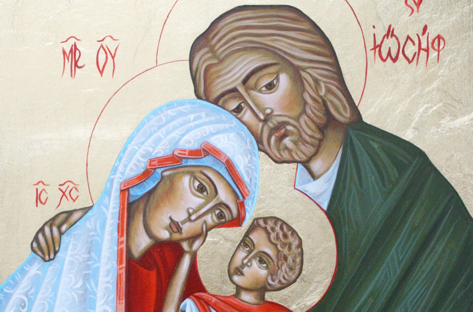 Holy Family Icon, Religious Wall Art, Christian Icon, Handmade Icon on ...