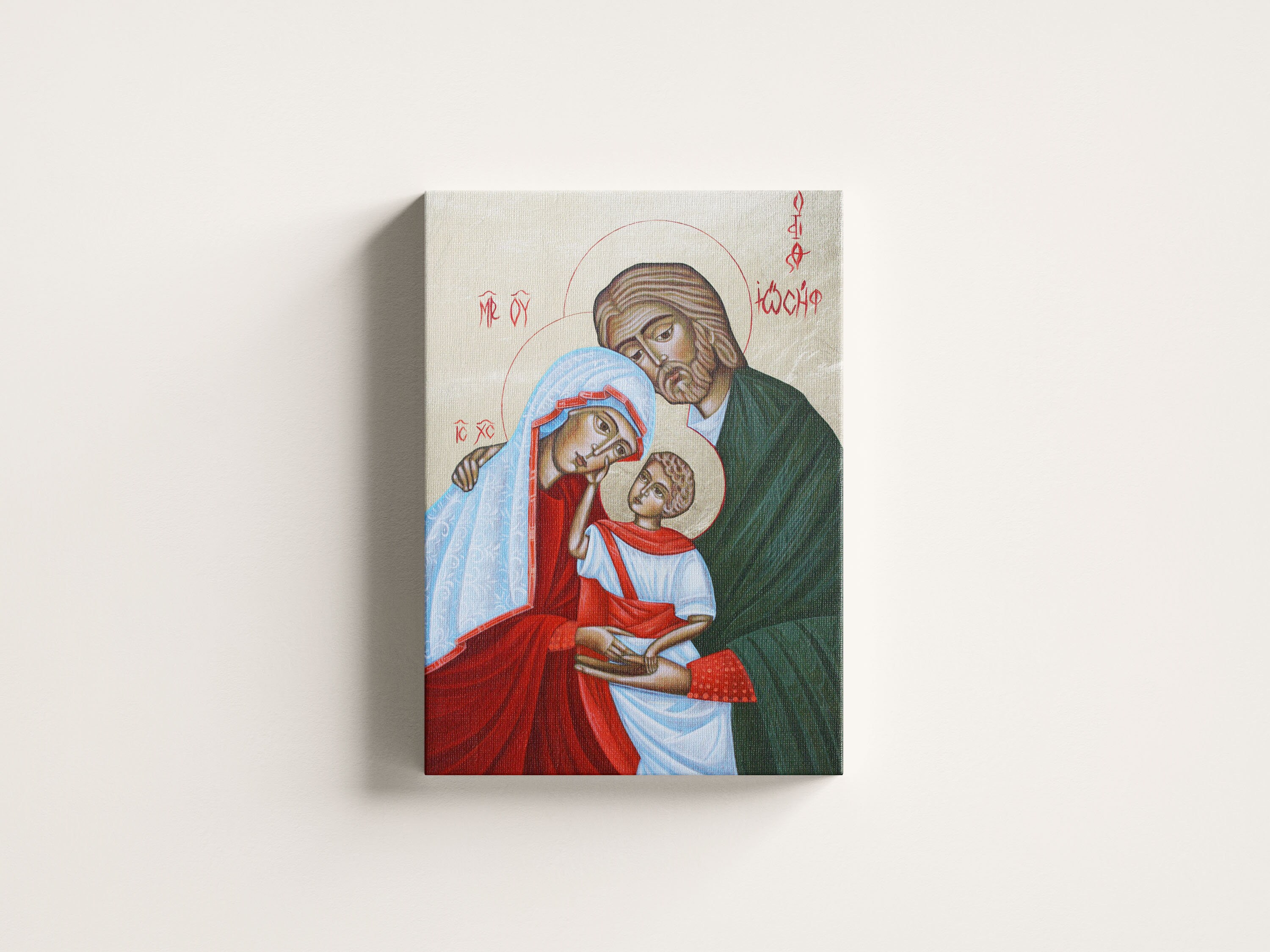 Holy Family Icon, Religious Wall Art, Christian Icon, Handmade Icon on ...