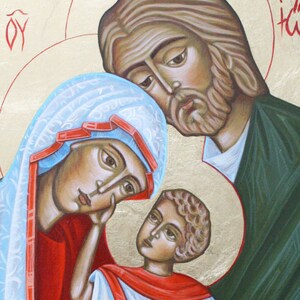 Holy Family Icon, Religious Wall Art, Christian Icon, Handmade Icon on ...
