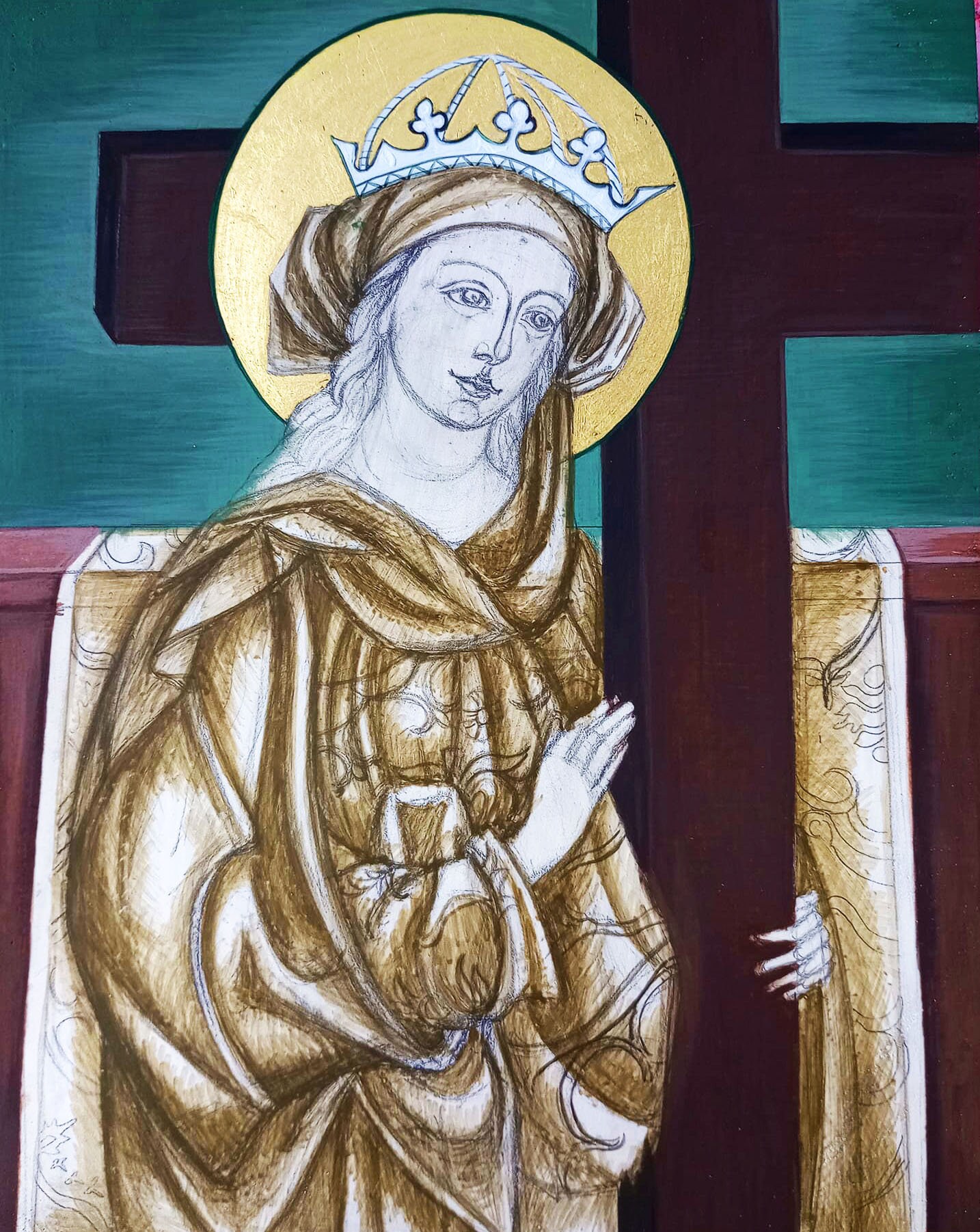 Saint Helena Catholic Art, Greek Icon on Wood, Religious Wall Art - Etsy