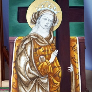 Saint Helena Catholic Art, Greek Icon on Wood, Religious Wall Art - Etsy