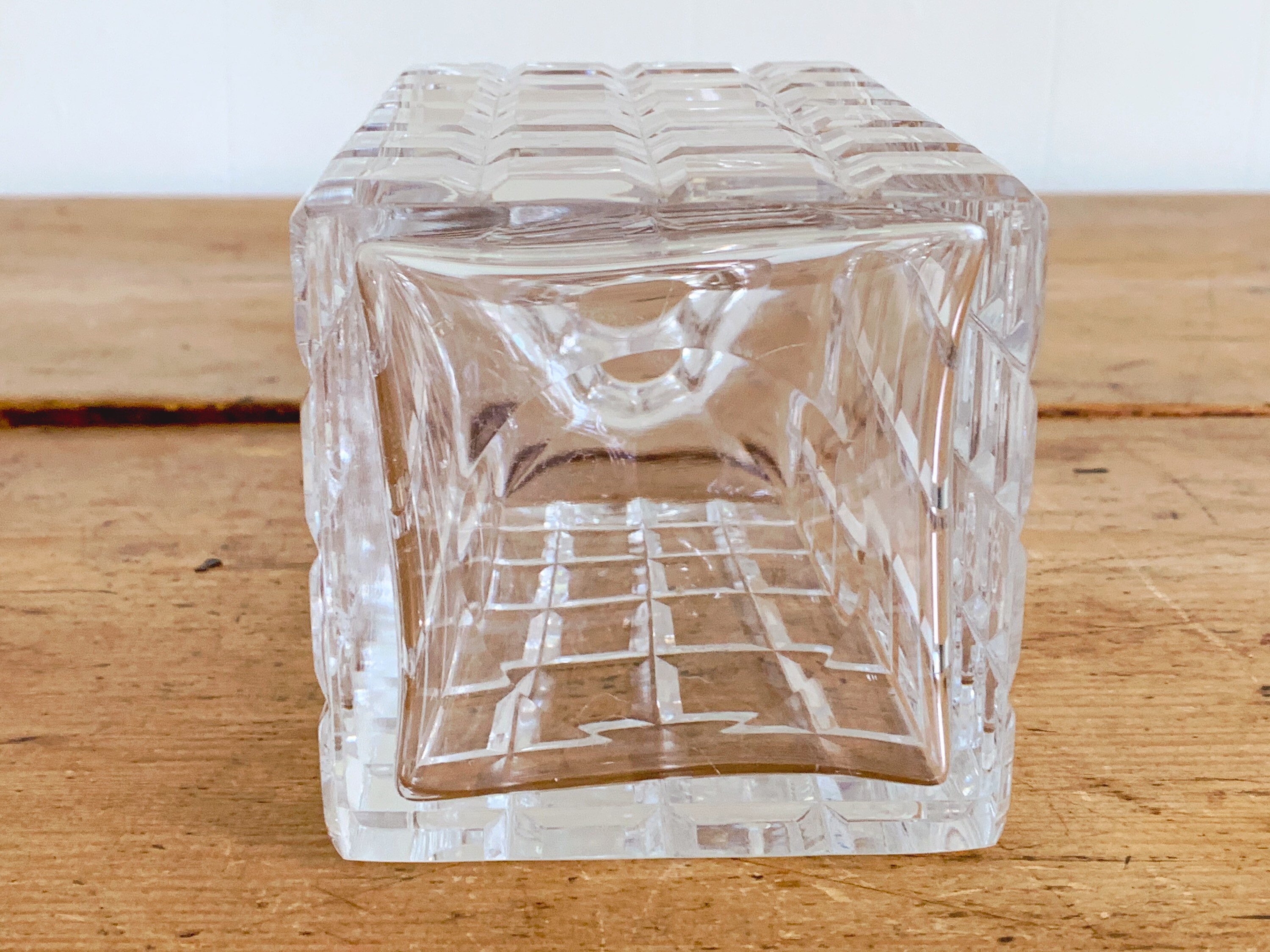 Vintage Square Cut Crystal Glass Decanter With Solid Crystal | Etsy