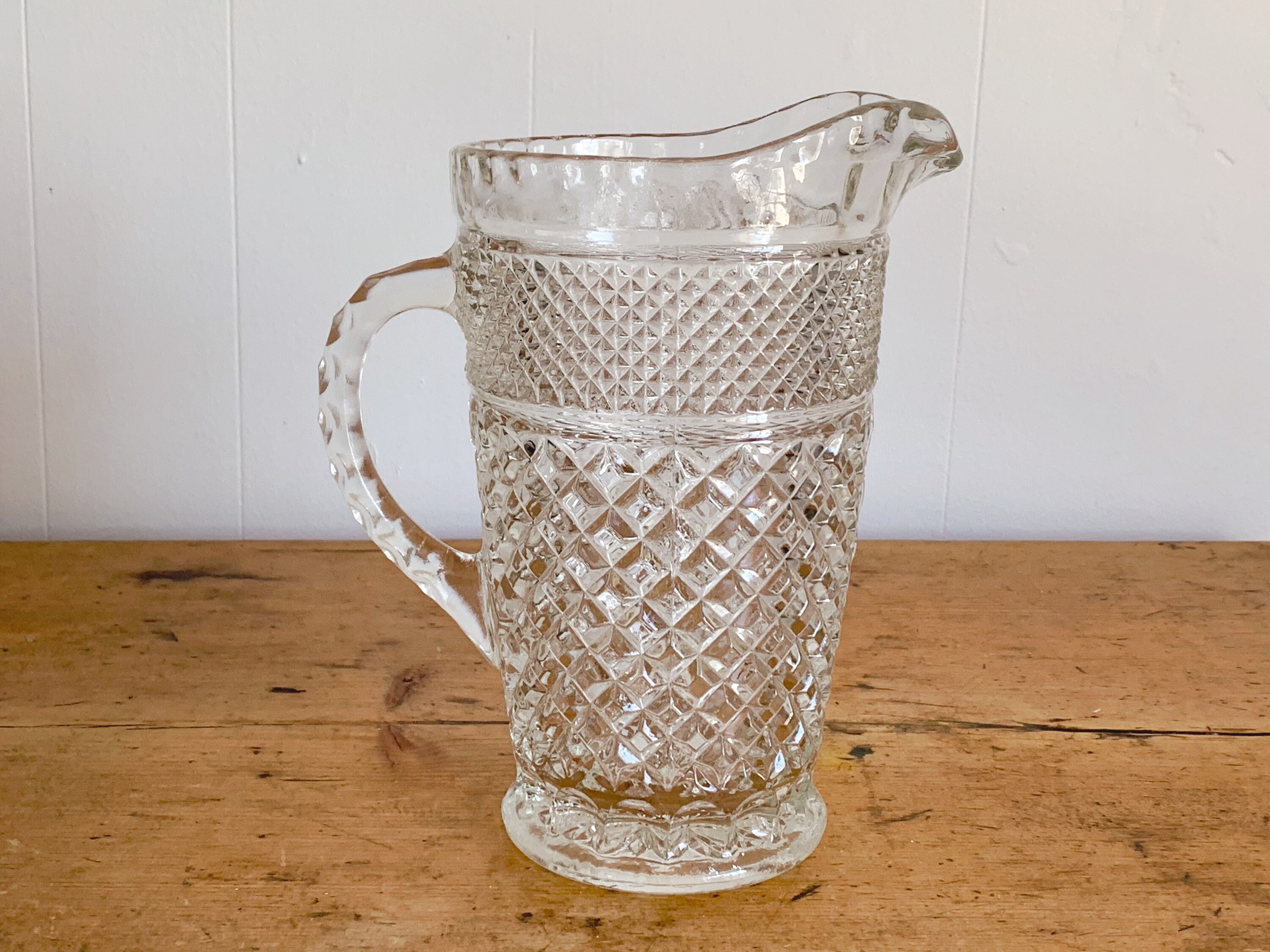 Vintage Pressed Glass Wexford Pitcher Goblets and Highball | Etsy