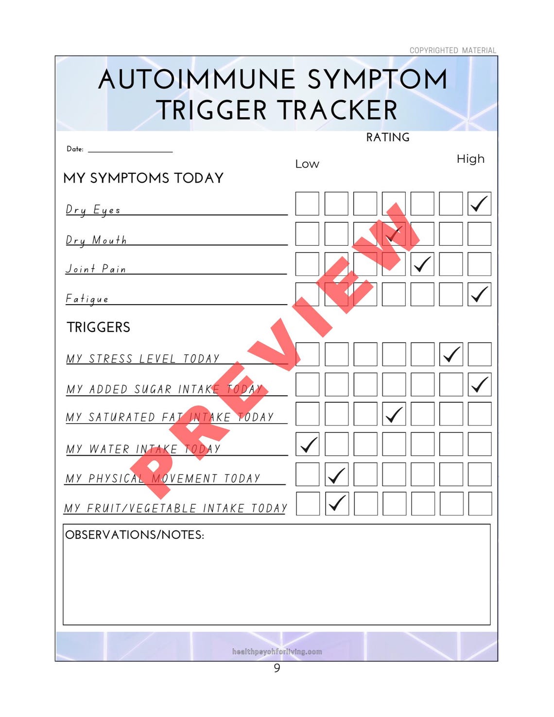 Autoimmune Symptom Trigger Tracker With Bonus Coloring Pages - Etsy