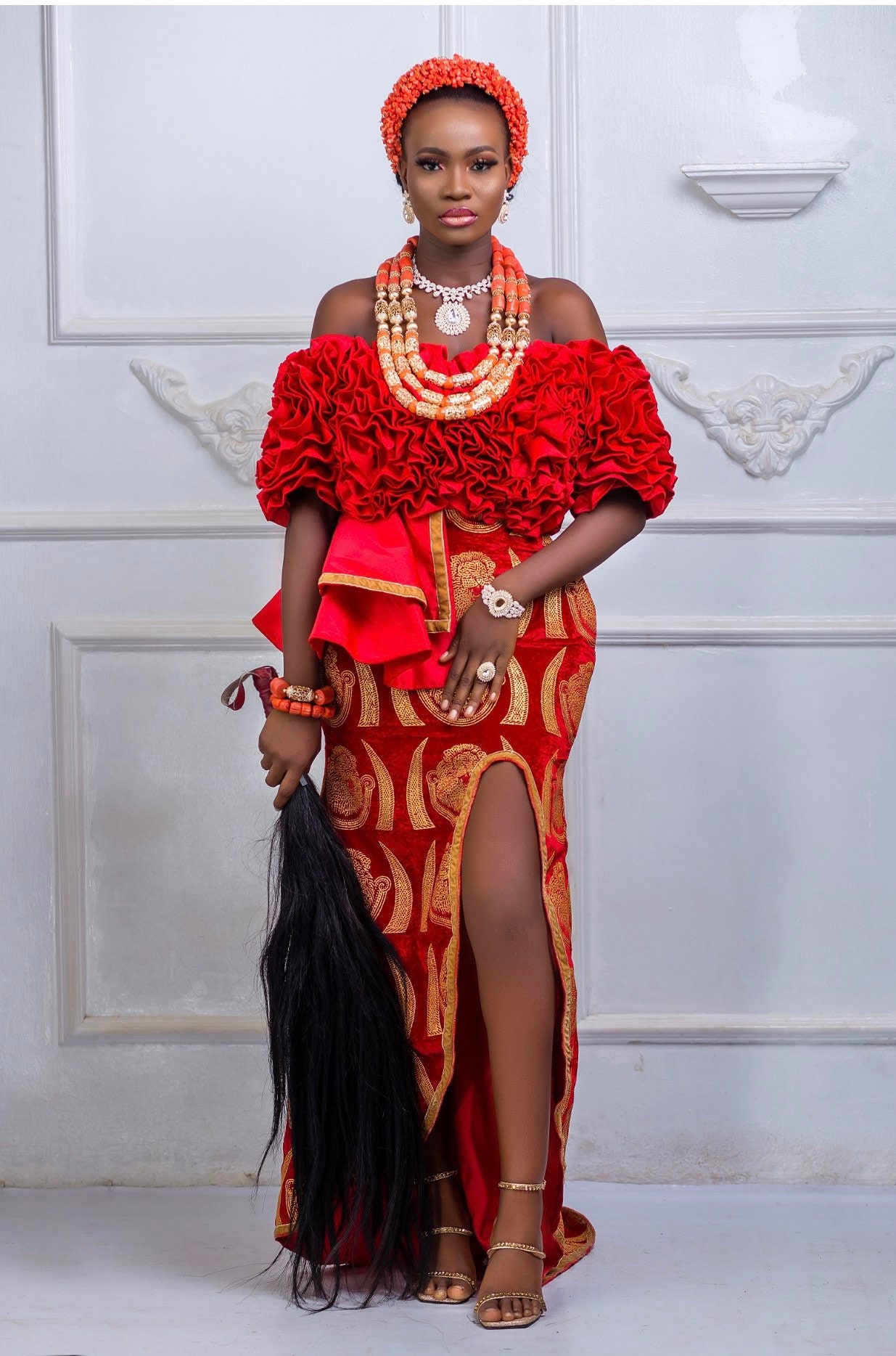 African Isi Agu Dress|isi Agu for Women|african ISI Agu Velvet Dress ...