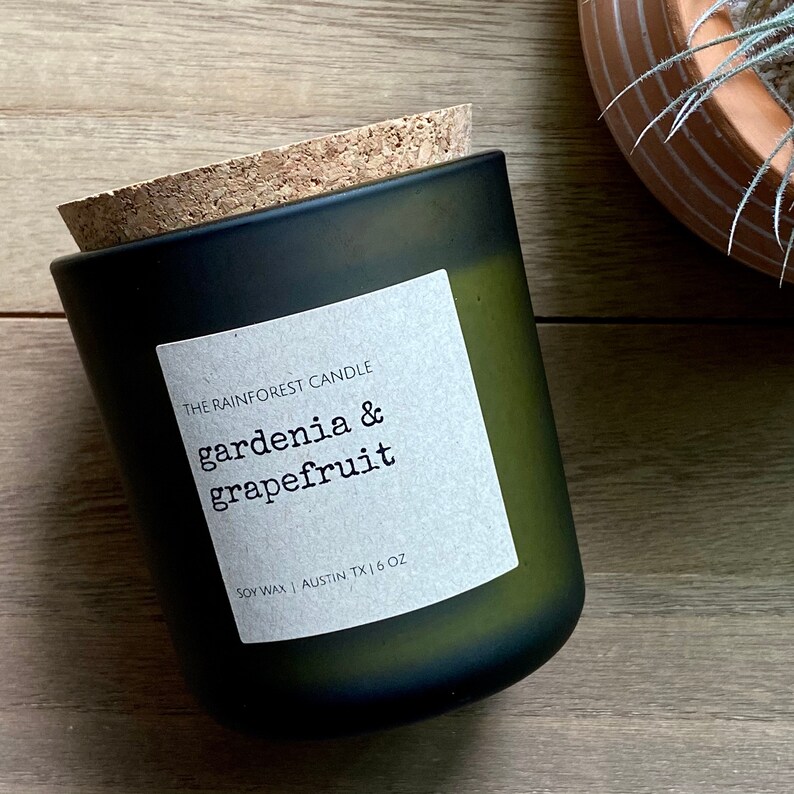 Gardenia & Grapefruit Vegan Candle, Eco Friendly Product, Medium ...